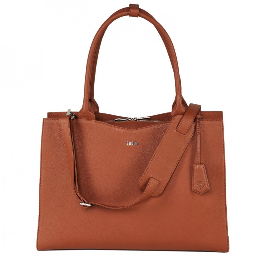 Kožená kabelka na notebook SOCHA Diamond Cogn.15,6 :: Prosch Bags